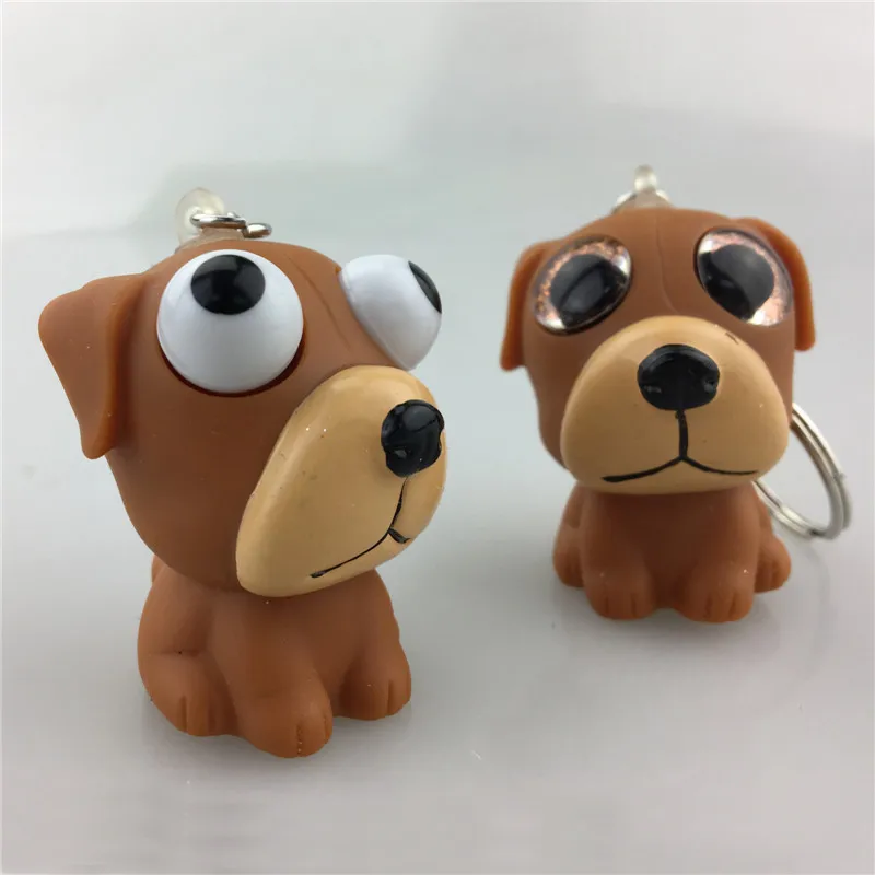 3d Custom Dog Soft Pvc Keychains, Promotion Eyes Pop Squeeze Dog ...