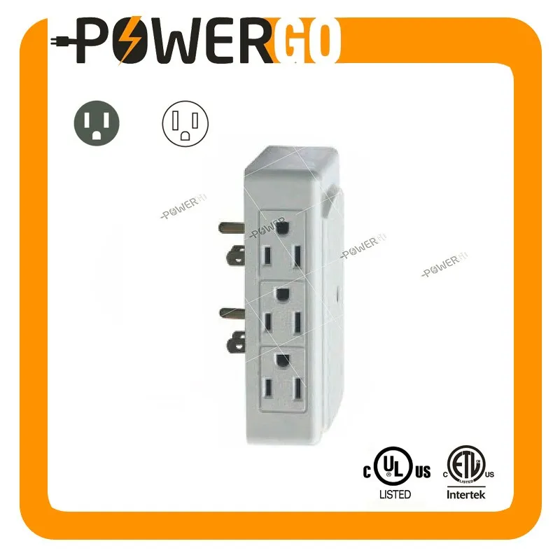 2 Side Entry 6-way Electrical Socket Outlet Splitter In-wall Tap ...