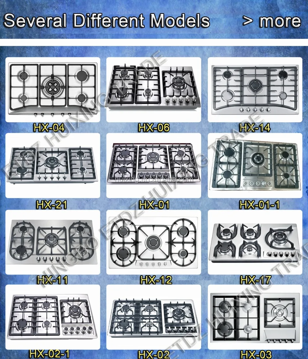 201/304 Stainless Steel Panel for Built-in 5 Burners Gas Cooktops