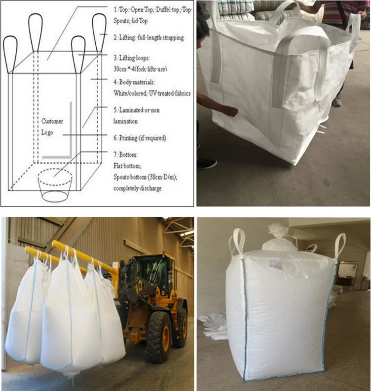 Jumbo bag specifications and dimensions fibc bulk container liner bag ...