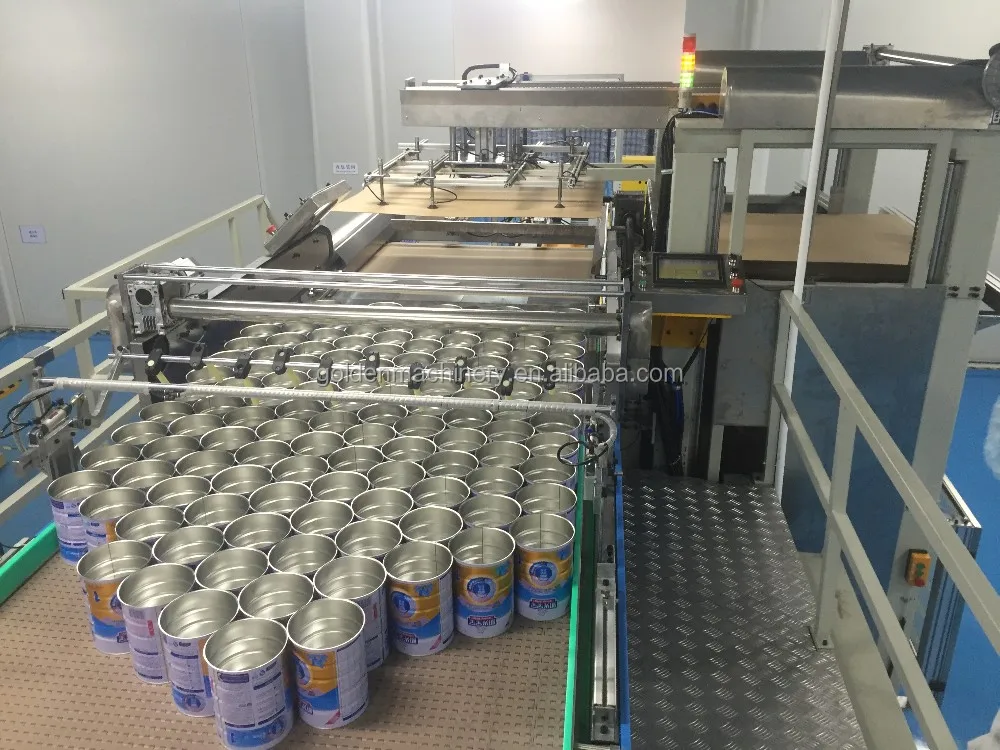 Automatic High-speed Empty Can Palletizer Machine For Food Beverage Tin ...