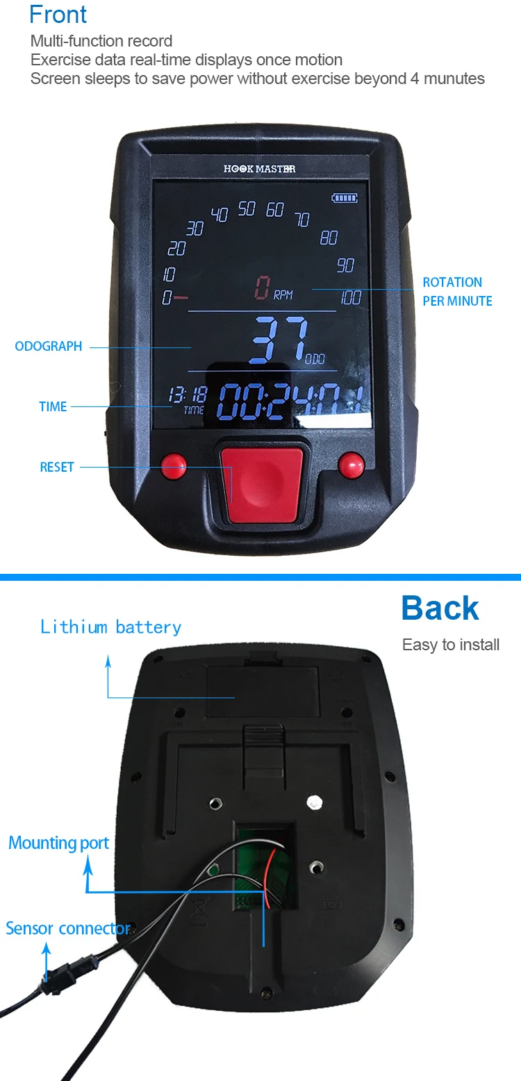 ZT 3 Key Digital Fitness Meter - Spinning Bike Speedometer