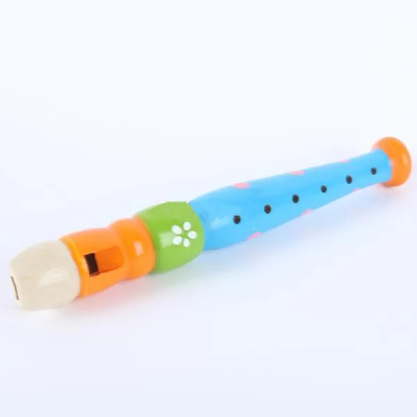 Colorful Fun Baby Kids Wooden Flute Whistle Musical Education Toys ...
