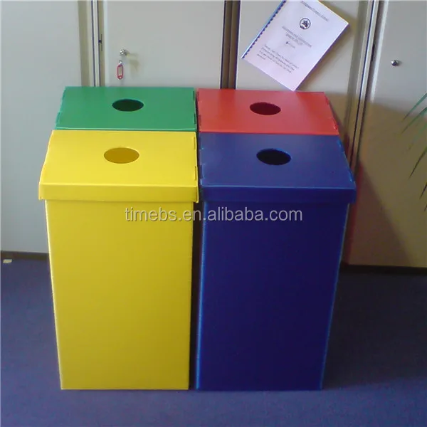 Foldable PP Corflute Plastic Cardboard Trash Can Corrugated Plastic ...