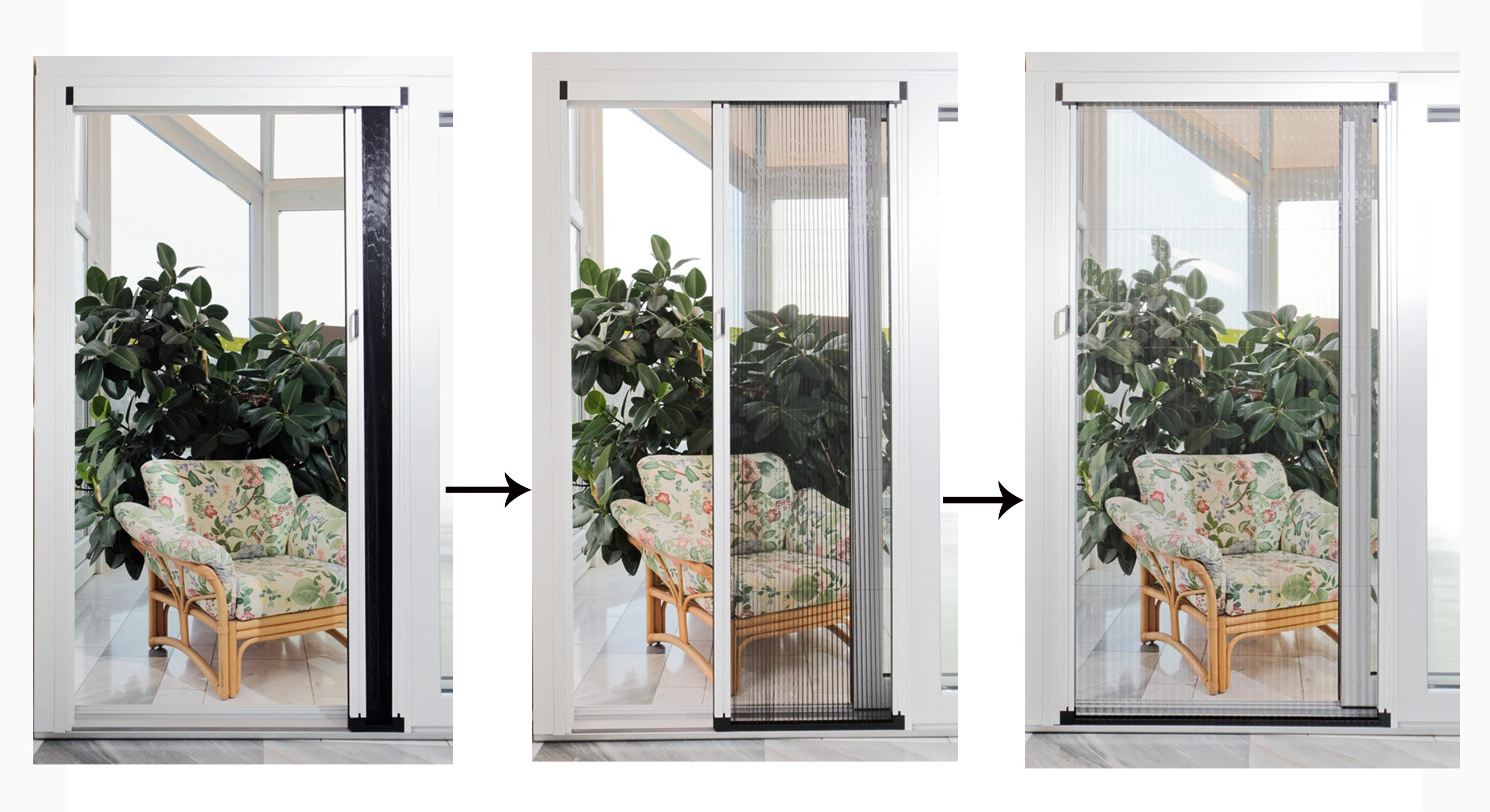 Anti Mosquito Bugs Trackless Design Pleated Insect Fly Screen Net Door