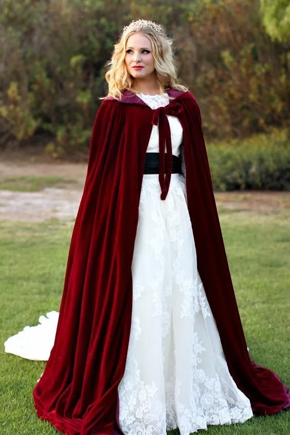 Nw1163 Shiny Red Long Custom Wedding Capes Formal Bride Cloaks Jacket ...