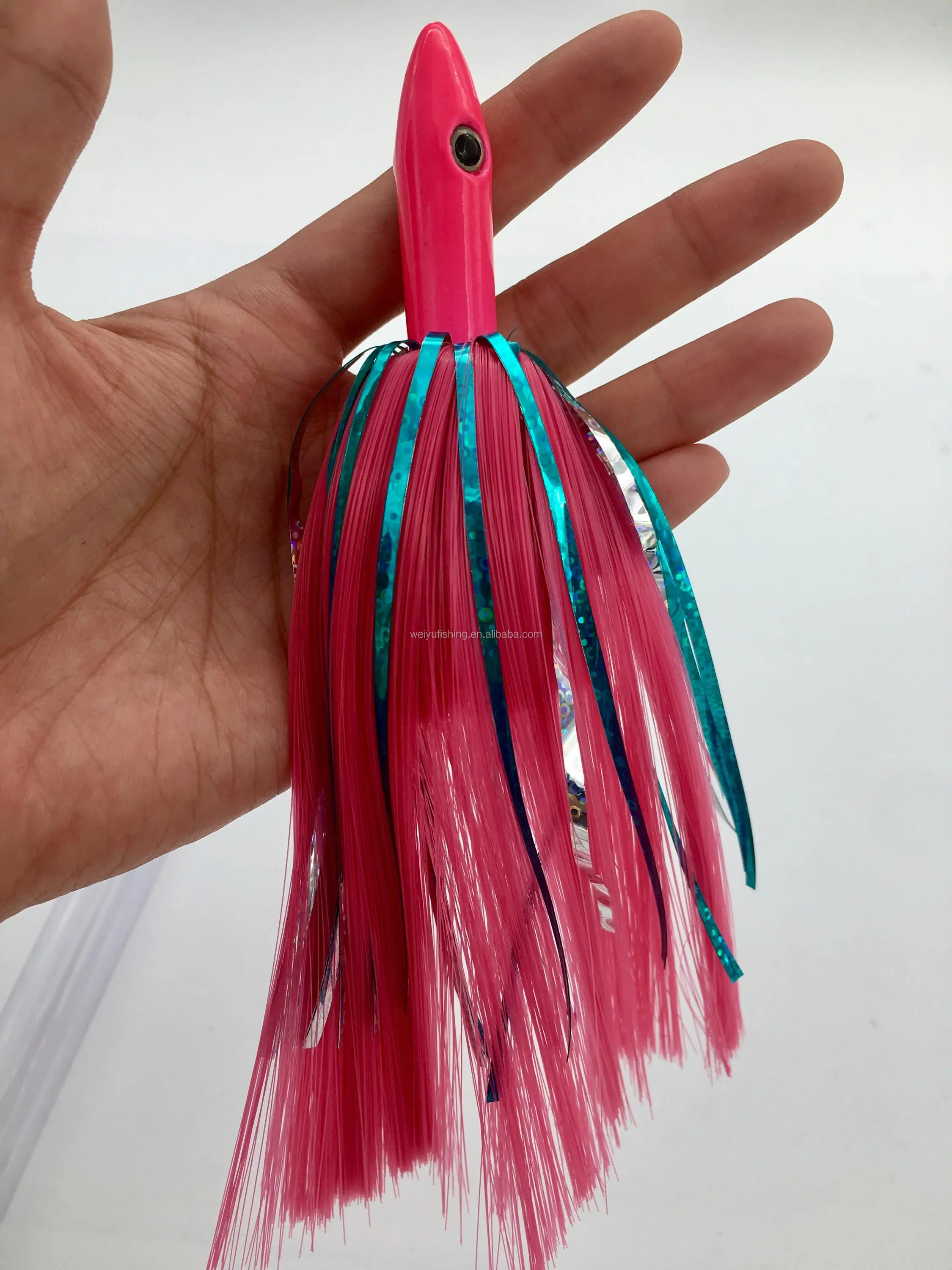 Color Painted Bullet Lead Islander Lure Nylon Hair Salt Water Fishing ...
