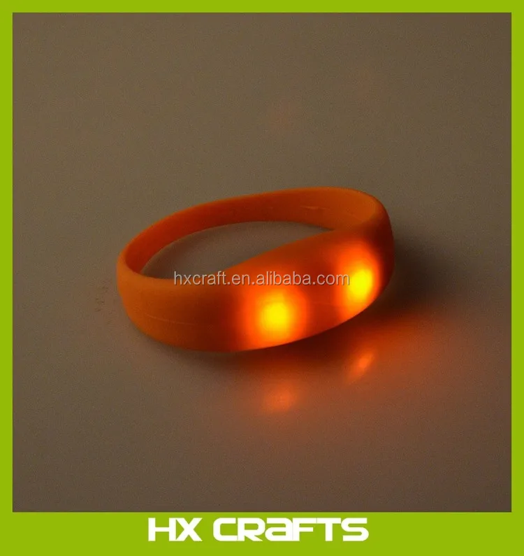Latest Design Motion Sensor Led Flashing Silicon Wristbands Led Sound ...