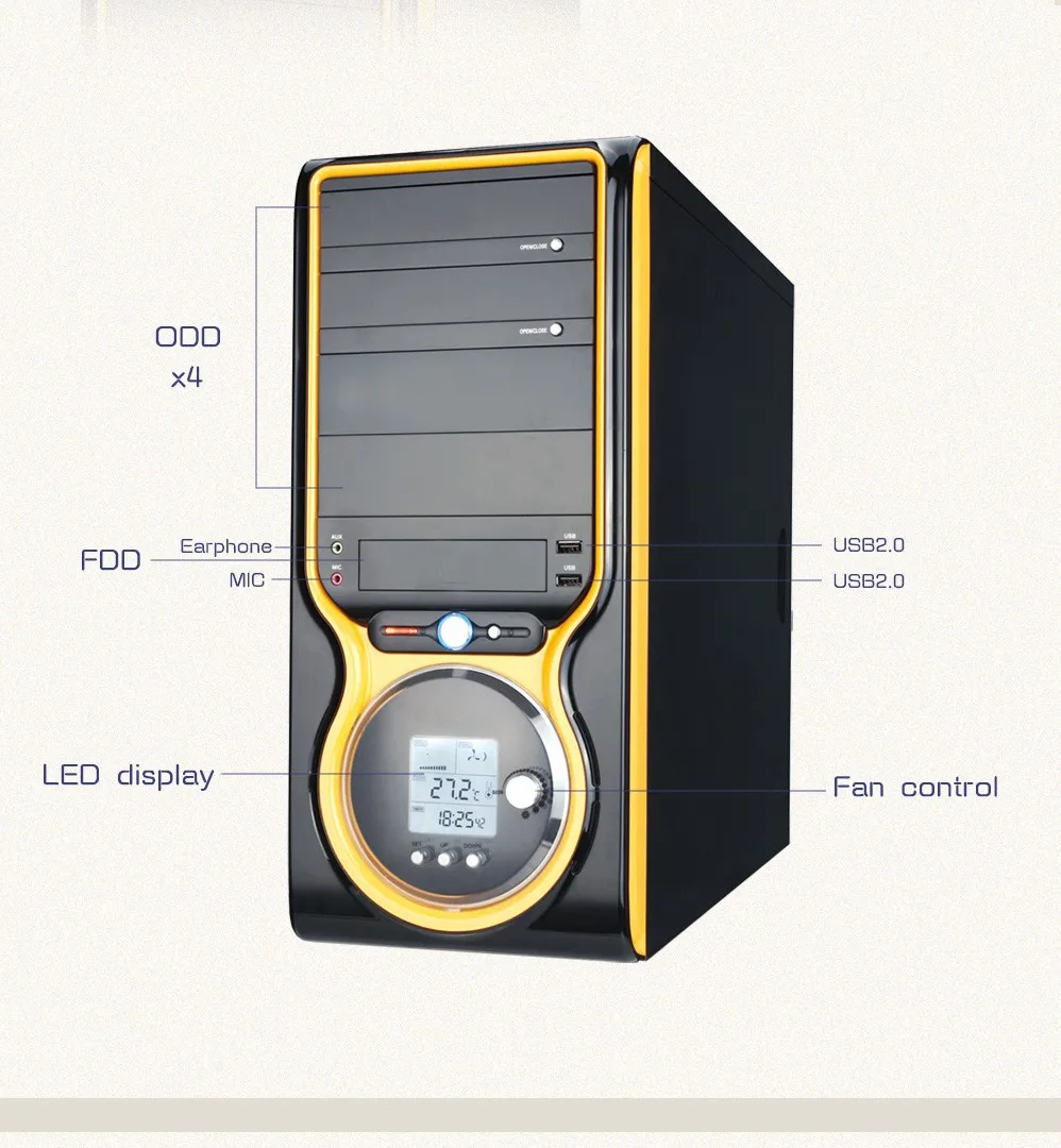 Lcd Display M-atx Computer Case - Buy Lcd Display Computer Case,Mid ...