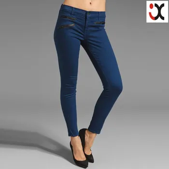 New Colored Skinny Jeans Women Jeans Front To Back Zipper Jeans ...