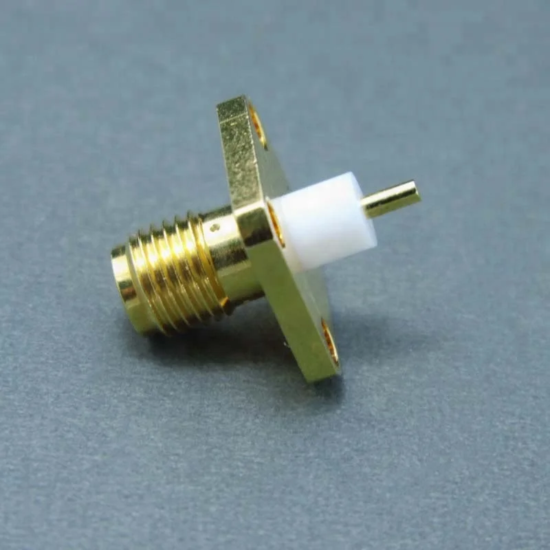 Rf Coaxial Sma Female 4 Holes 12.7mm Flange Mount Connector With Extended 4mm Insulator And 3mm ...