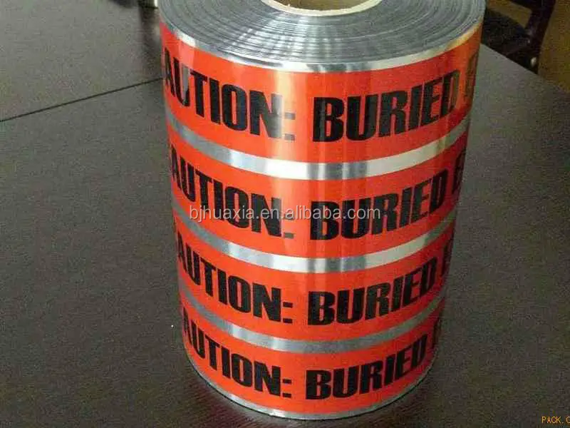 Underground Detectable Fireproof Aluminum Foil Warning Tape Hot Sale On ...