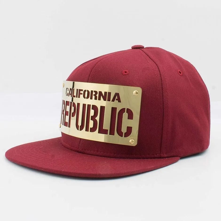 Factory Wholesale Custom Hat Gold Metal Logo Snapback Cap Hat - Buy ...