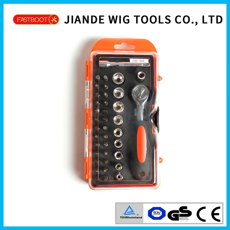38pcs Ratchet Screwdriver Bits Socket Tool Set 100-38a - Buy 38pcs ...