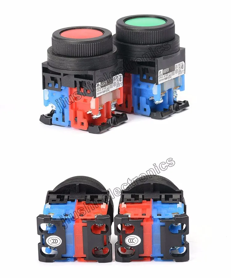 Ar30for Flat Head Push Button Switch Automotive Momentary 30mm Red Green - Buy Flat Head Push ...