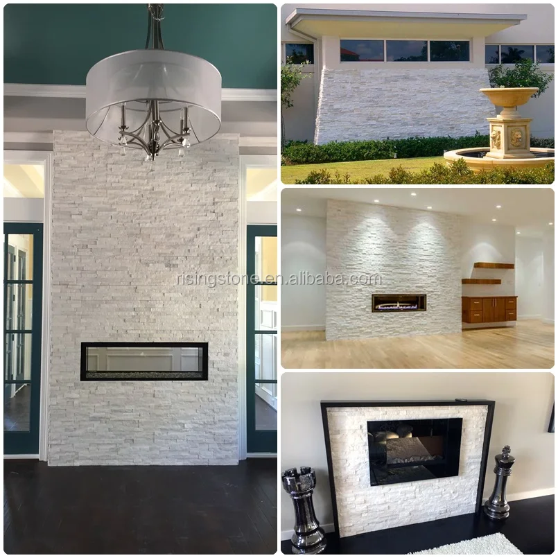 Natural White Quartzite Thin Stone Panels and Corners