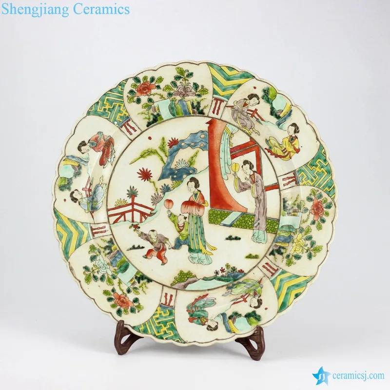 Ryqq35-old Antique Famille Rose Hand Painted Chinese Ancient Ladies ...