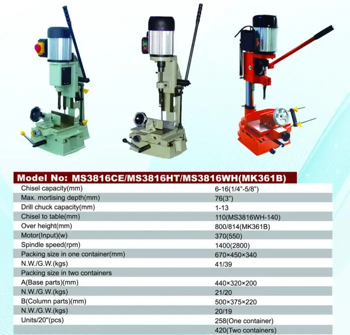 Wood Chisel Mortiser - Buy Heavy Duty Drill Machine,Door Lock Mortising ...