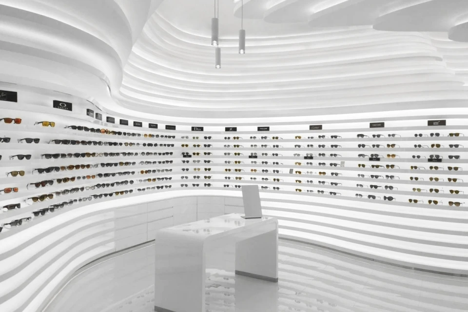 Optical Wall Mounted Eyeglass Sunglass Display Rack With Free Design ...