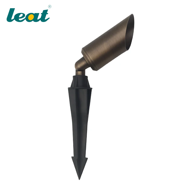 Bronze Brass Sloped Spike Light - Efficient Outdoor Lighting