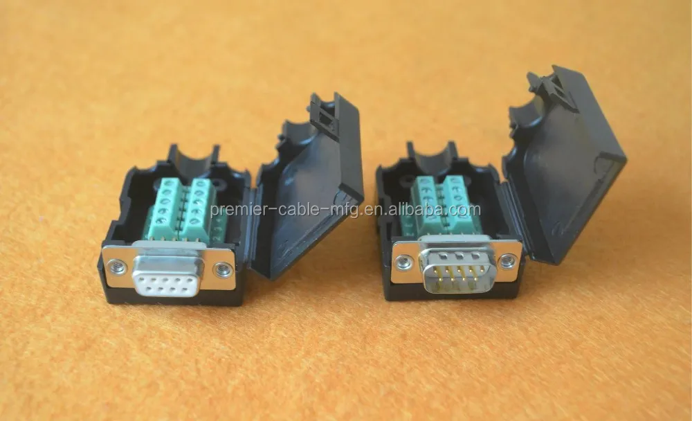 Connector Db9 9pin Plug Pin D-sub Terminal Board Plastic Cover ...