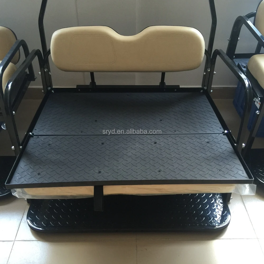 Club Car Ds Golf Cart Rear Flip Seat Kit With Grab Bar & Roof Support ...