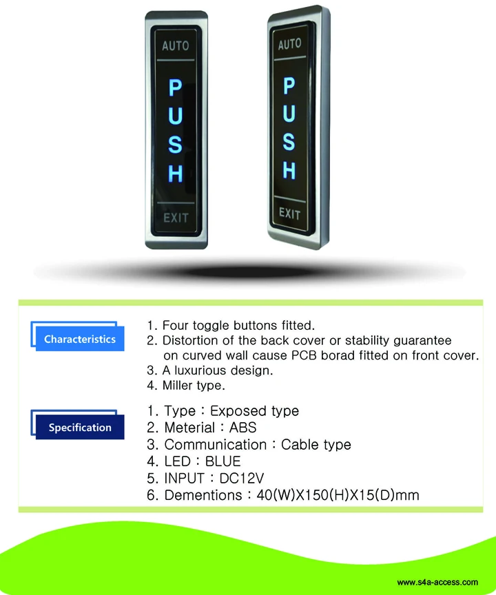 IP65 Protected Access Control Push Button Switch - Dual Color