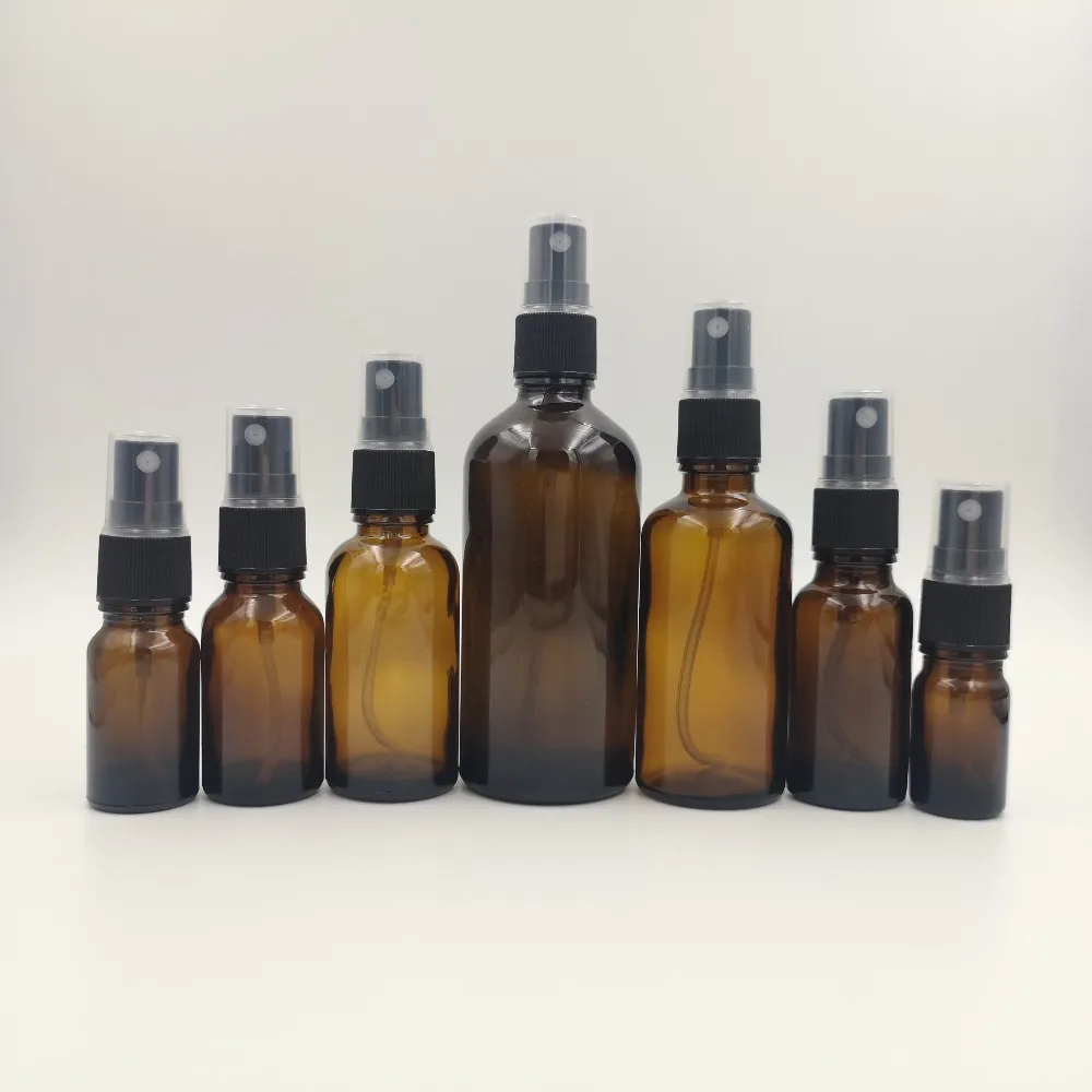 500ml 500ml 16oz Amber Glass Spray Bottles With Black Sprayer Trigger ...