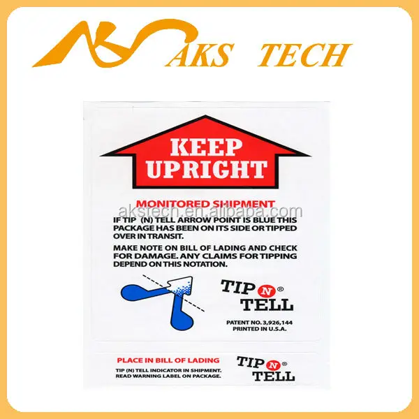 Tip N Tell Tilt Indicator Label for Furniture Shipping