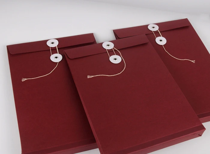 A4 Candy Color Kraft Paper String Tie Closure Envelope With Button ...