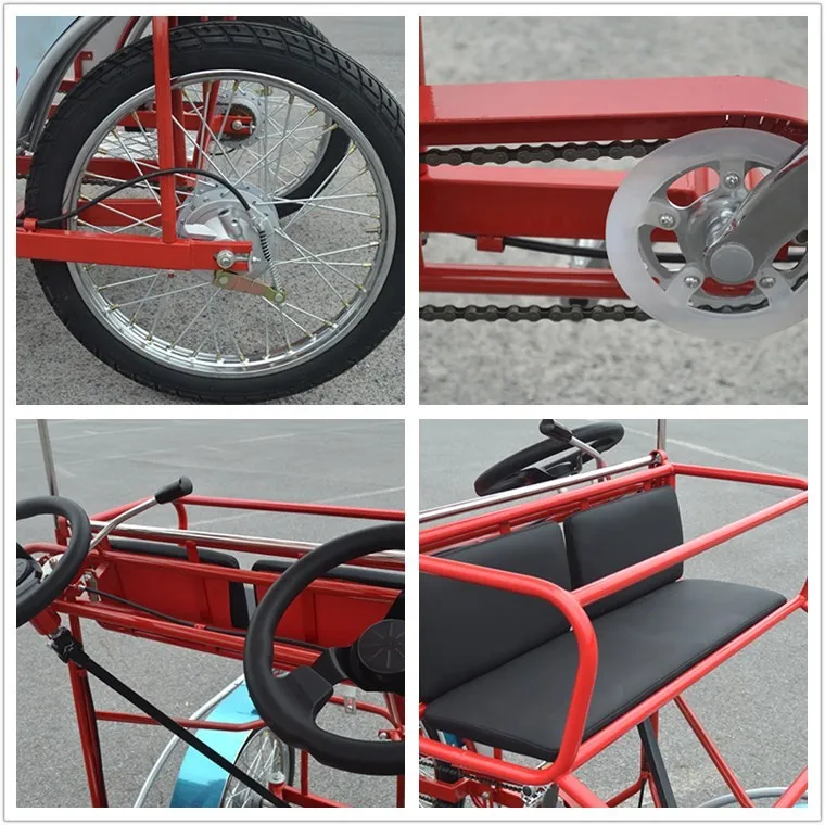 4 Person 4 Wheel Pedal Surrey Quadricycle 4 Seats Bicycle - Buy 4 ...