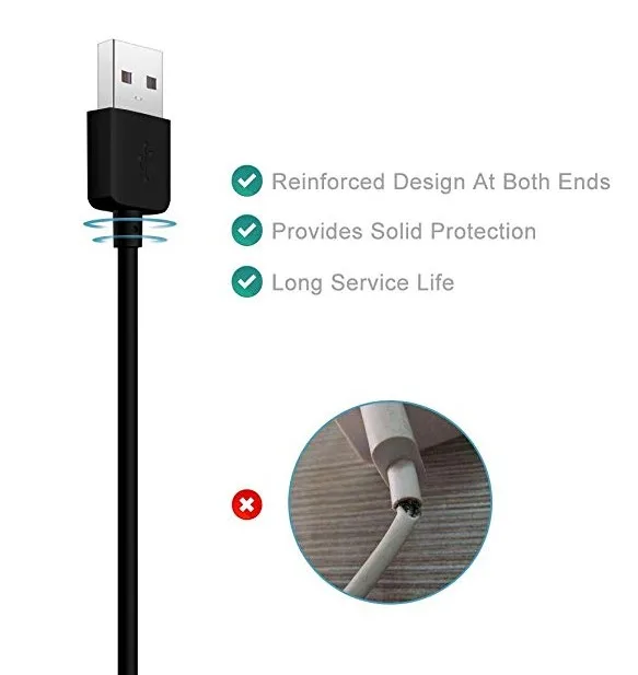 White Color 5v 2a 1m 24awg Usb A Male To 5pin Micro Usb Charger ...