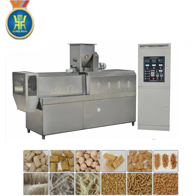 Small Scale Textured Soy Bean Meat Protein Soya Chunk Nugget Extruder ...