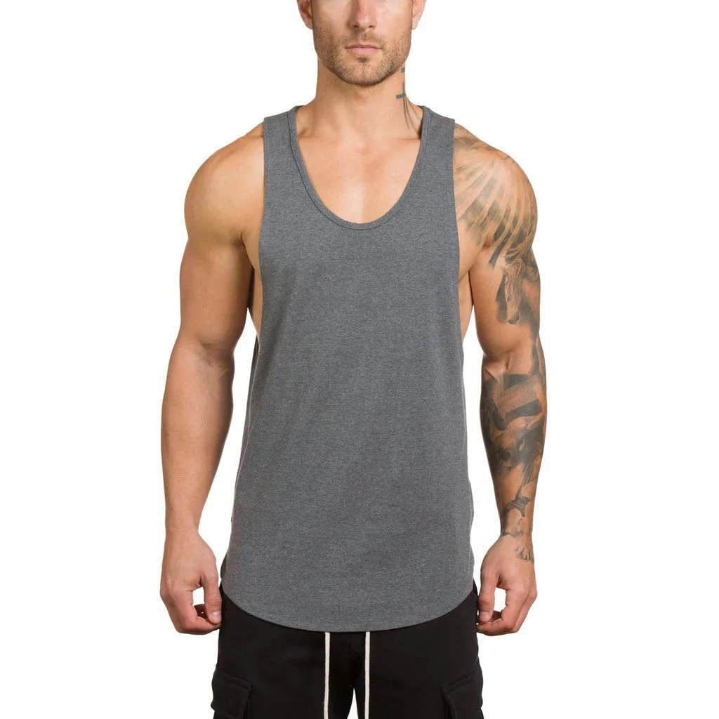 Muscle Fit Man Sport Solid Color Fitness Yoga Wear Gym Vest - Buy ...