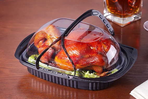 Disposable Chicken Box With Handle Plastic Container With Transparent ...