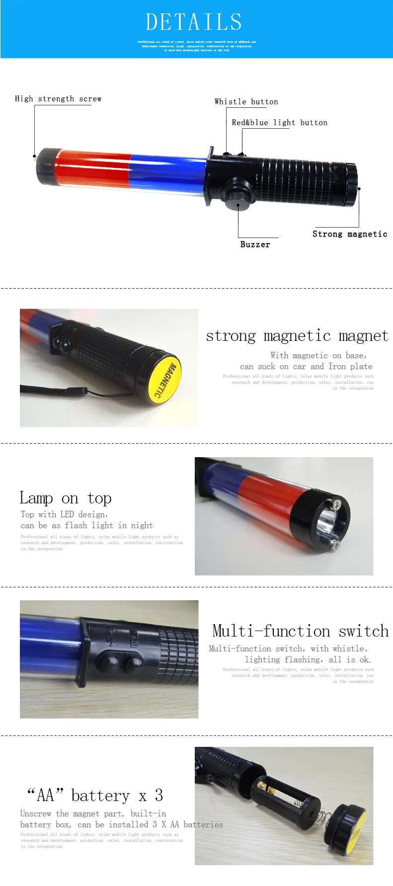 Flashlight Traffic Baton Abs Battery Led Flashlight Traffic Baton - Buy ...