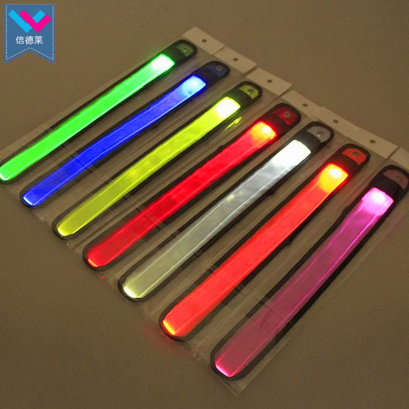 T-worthy Led Slap Bracelet Custom Logo Outdoor Sports Safety Light Glow ...
