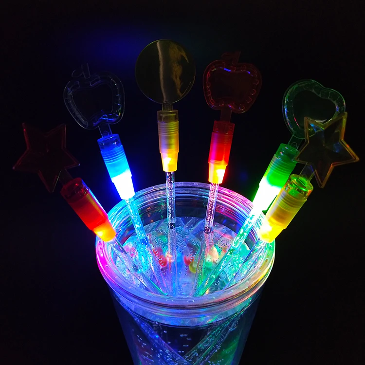 LED Light up Cocktail Drink Stirrer - Custom Plastic Swizzle Stick