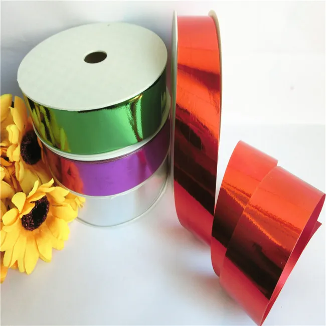 Christmas Metallic Polypropylene Pp Ribbon Roll - Buy 5cm Solid Plastic ...