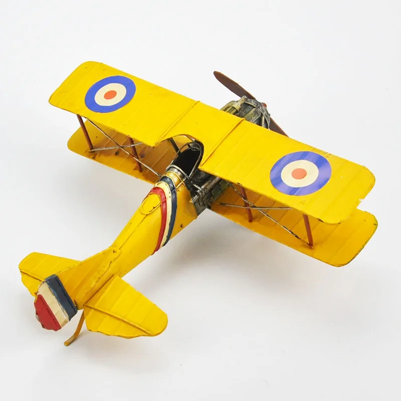 Handmade Metal Child Aircraft Toy Retro Biplane Propeller Fixed Wing ...