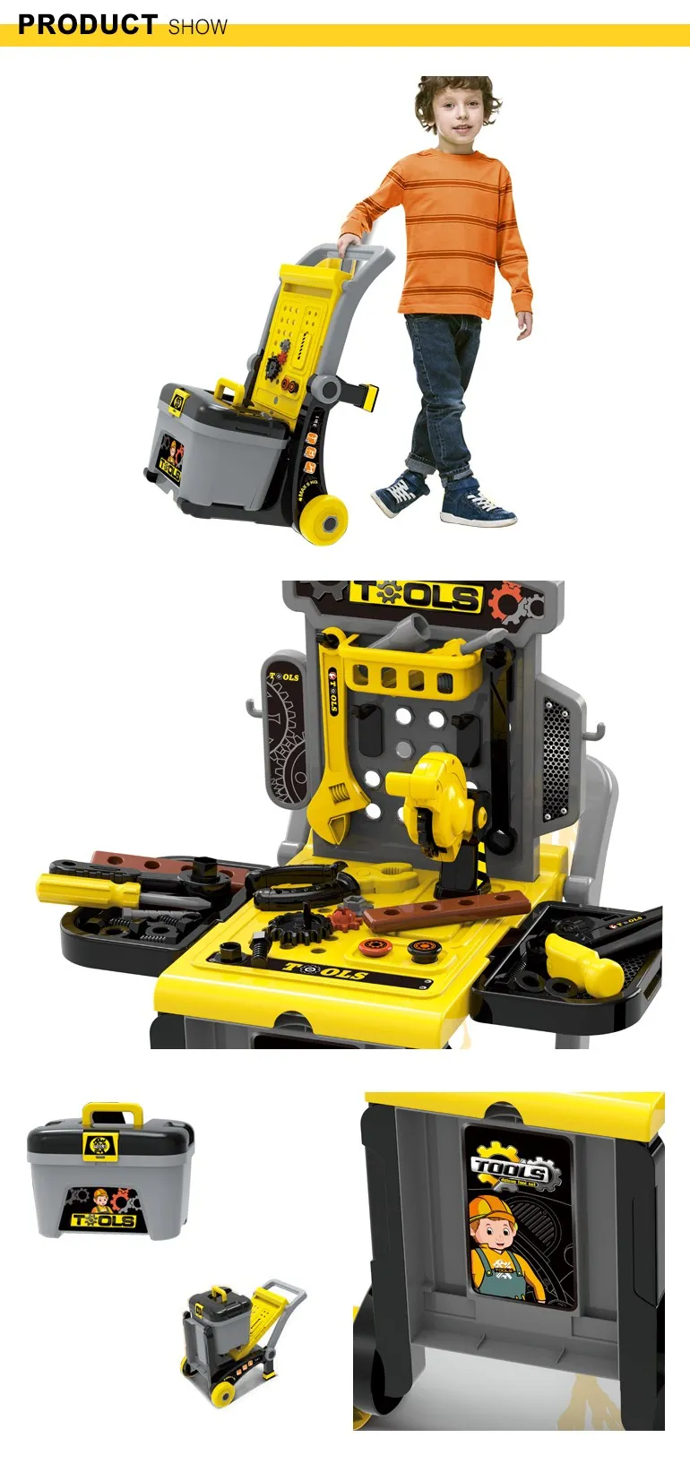 New Pretend Play Cart Toy Set Custom Made Mechanic Tool Box - Buy ...