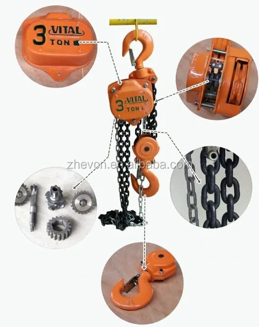 1.5t Hand Lever Hoist 3 Ton Chain Blocks With 3 Meters Pull Lifting ...