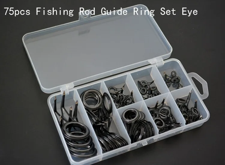 Hot Sell 75pcs/box Fishing Rod Guide Ring Set Eye Ceramic Repair Kit ...