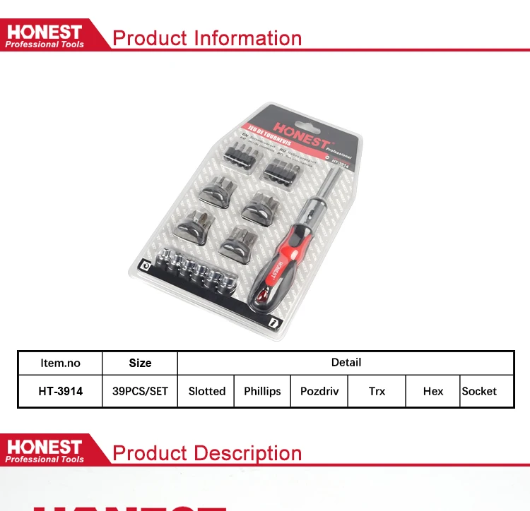 Ratchet Driver Bit Socket Set 39pc Holder Hex Driver Bits Oval Head ...