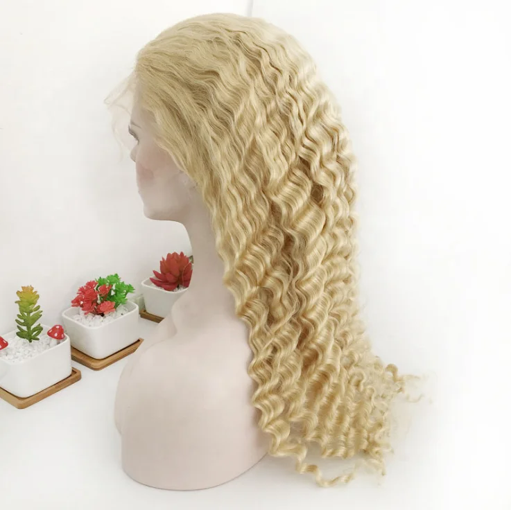 150% Deep Wave 613 Blonde Hd Lace Front Wig 13x4 Transparent Lace ...