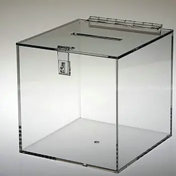Crystal Clear Cam Lock Acrylic Donation Box Ballot Box With Clasp And ...