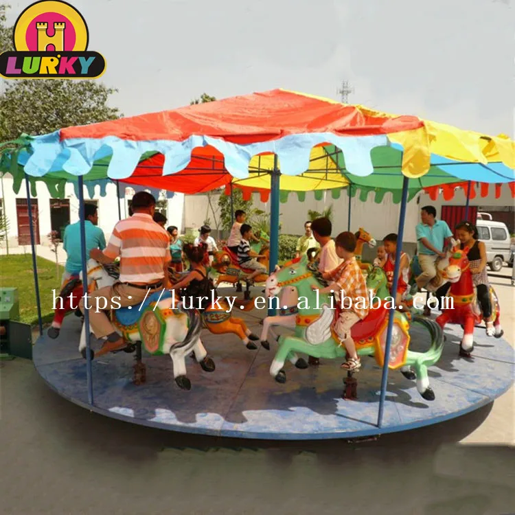 Amusement Ride Used Portable Kid's Carousel Ride Simple Merry Go Round ...