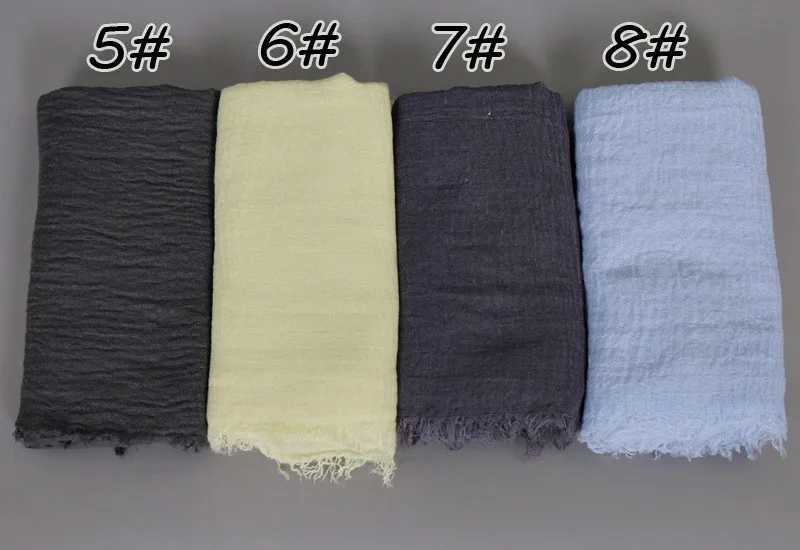 Bs414# Hot Sale Crinkle Scarfs For Muslim Islamic Clothing 85 Color Big ...