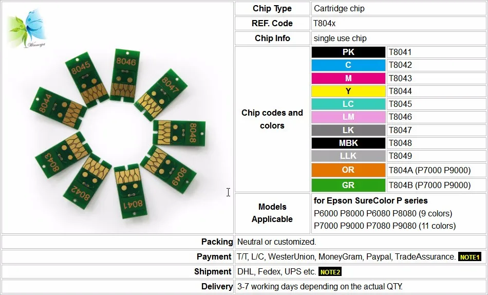 World Best Selling Products Printer Cartridge Chip For Epson P6000 ...