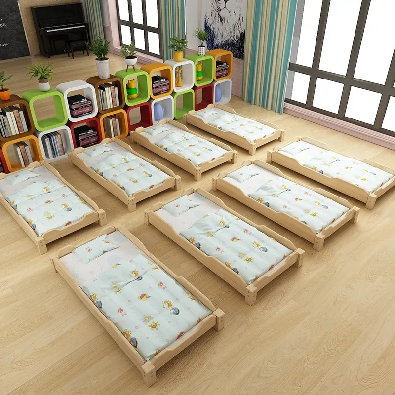 High Quality Kids Wooden Bed - Perfect for Daycare & Kindergarten
